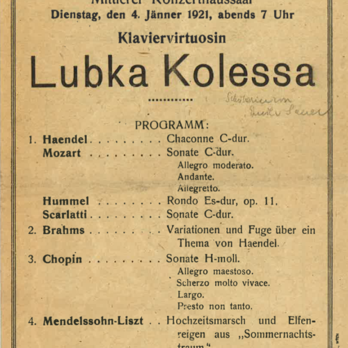 Lubka Kolessa – The Piano Files
